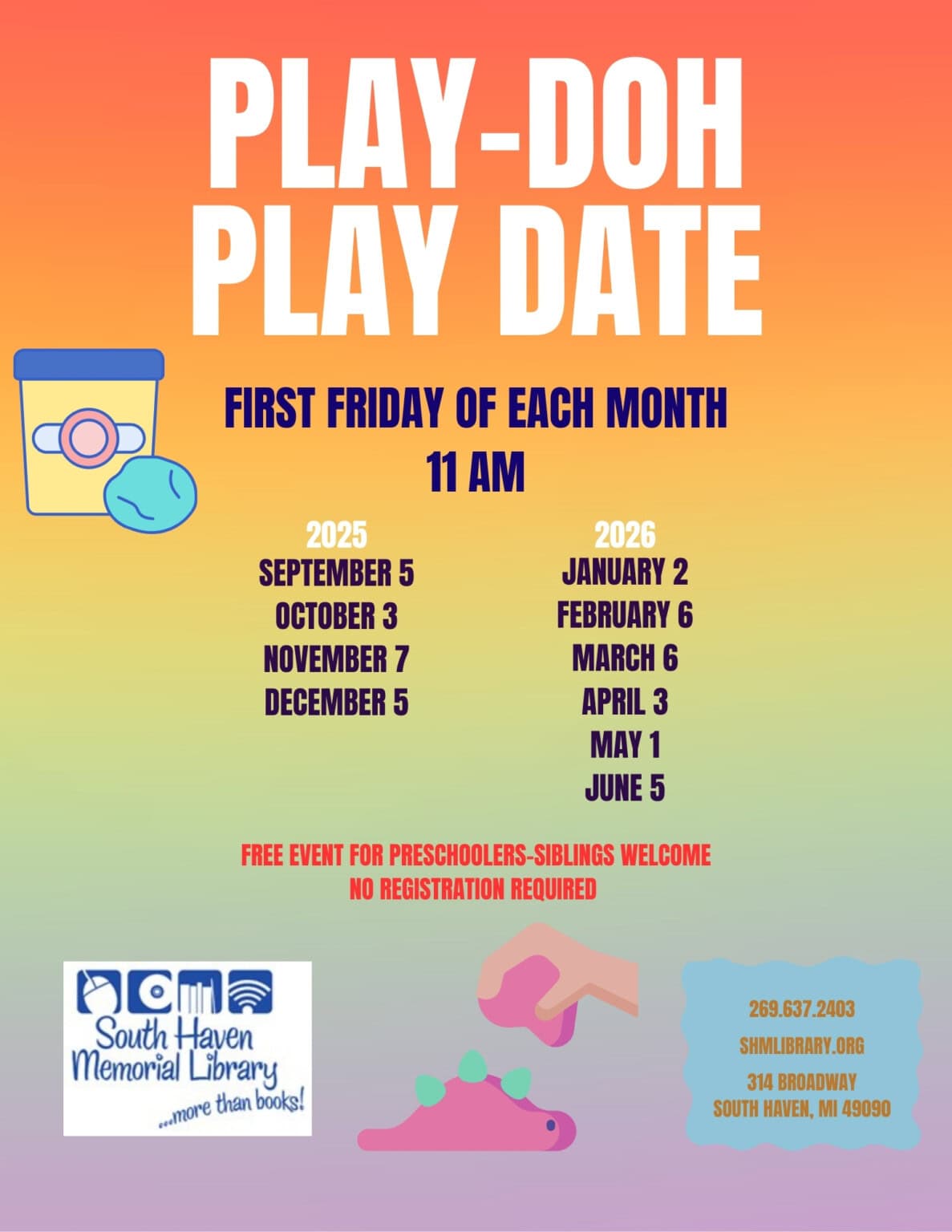 Play-Doh Play Date | South Haven Memorial Library